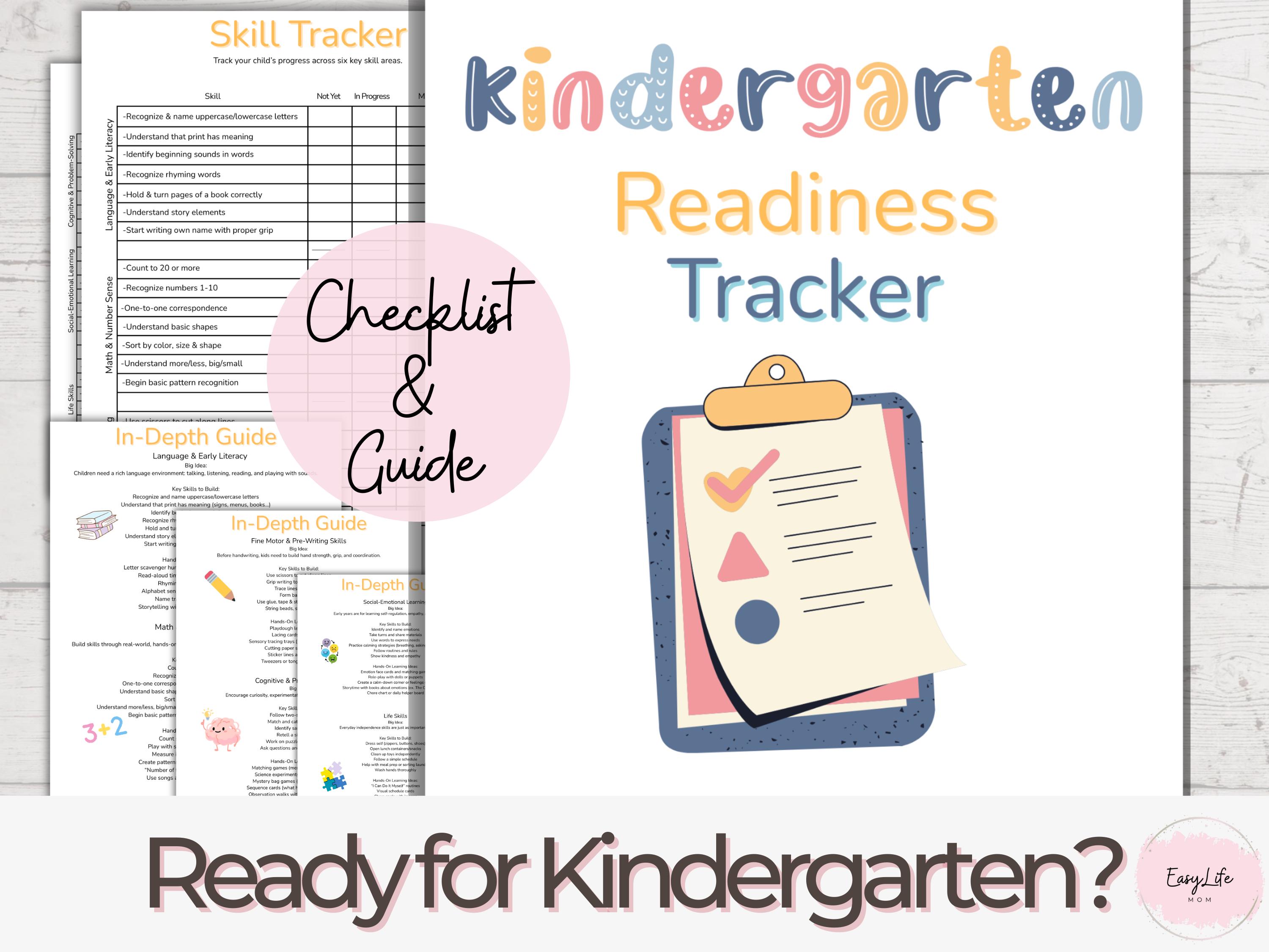 Kindergarten Readiness Skill Tracker | Kindergarten Prep | Pre-k ...