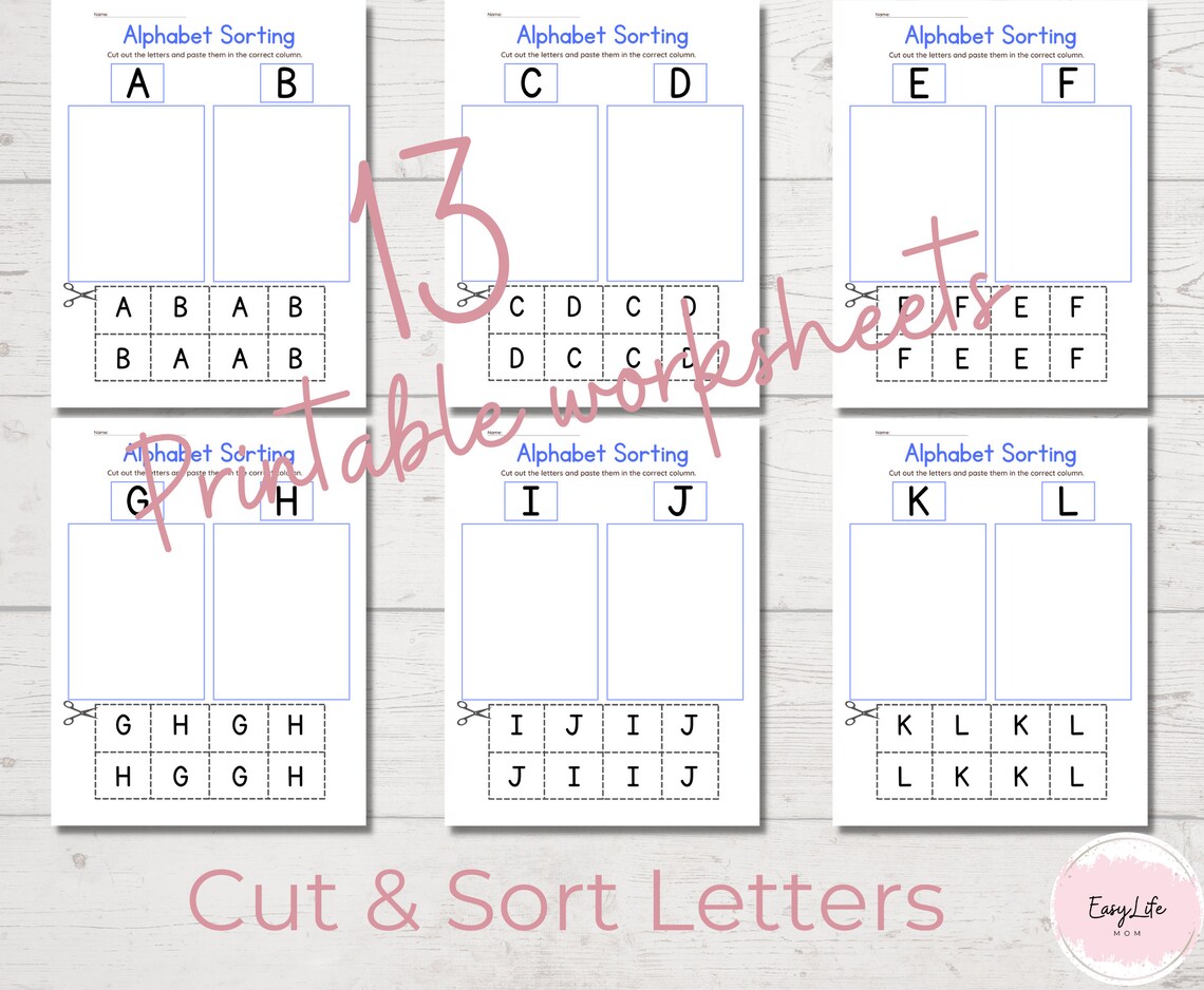 Alphabet Letter Sorting, Preschool Activities, Prek Worksheets ...