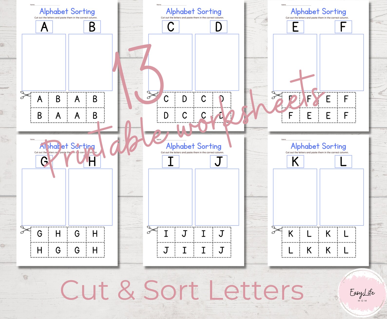 Alphabet Letter Sorting, Preschool Activities, Prek Worksheets ...