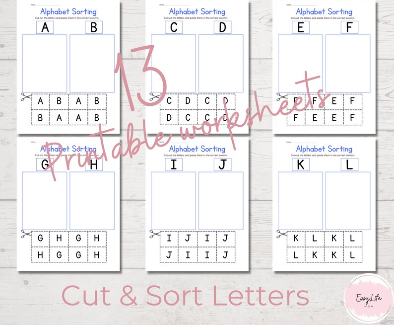 Alphabet Letter Sorting, Preschool Activities, Prek Worksheets ...