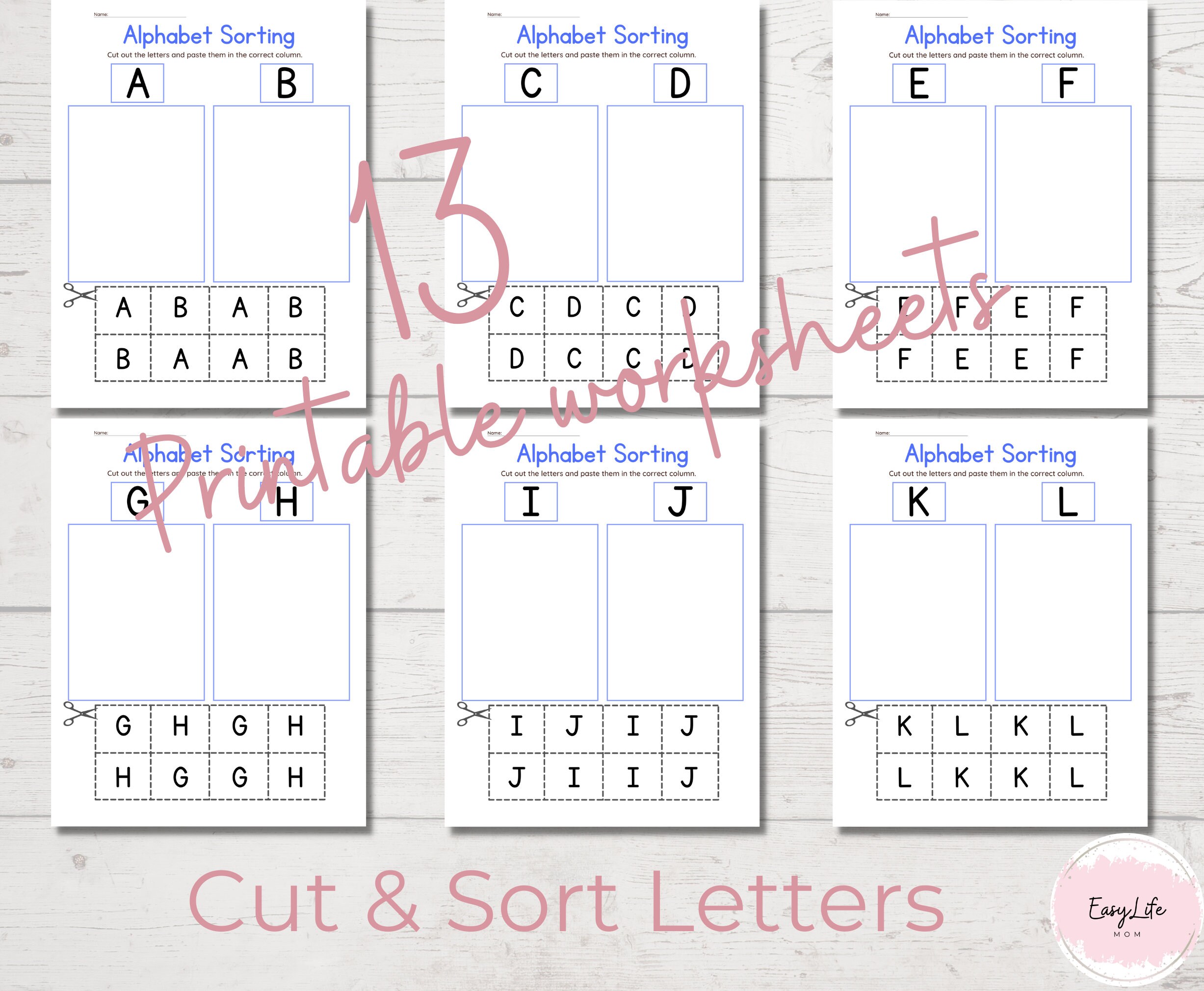 Alphabet Letter Sorting, Preschool Activities, Prek Worksheets ...