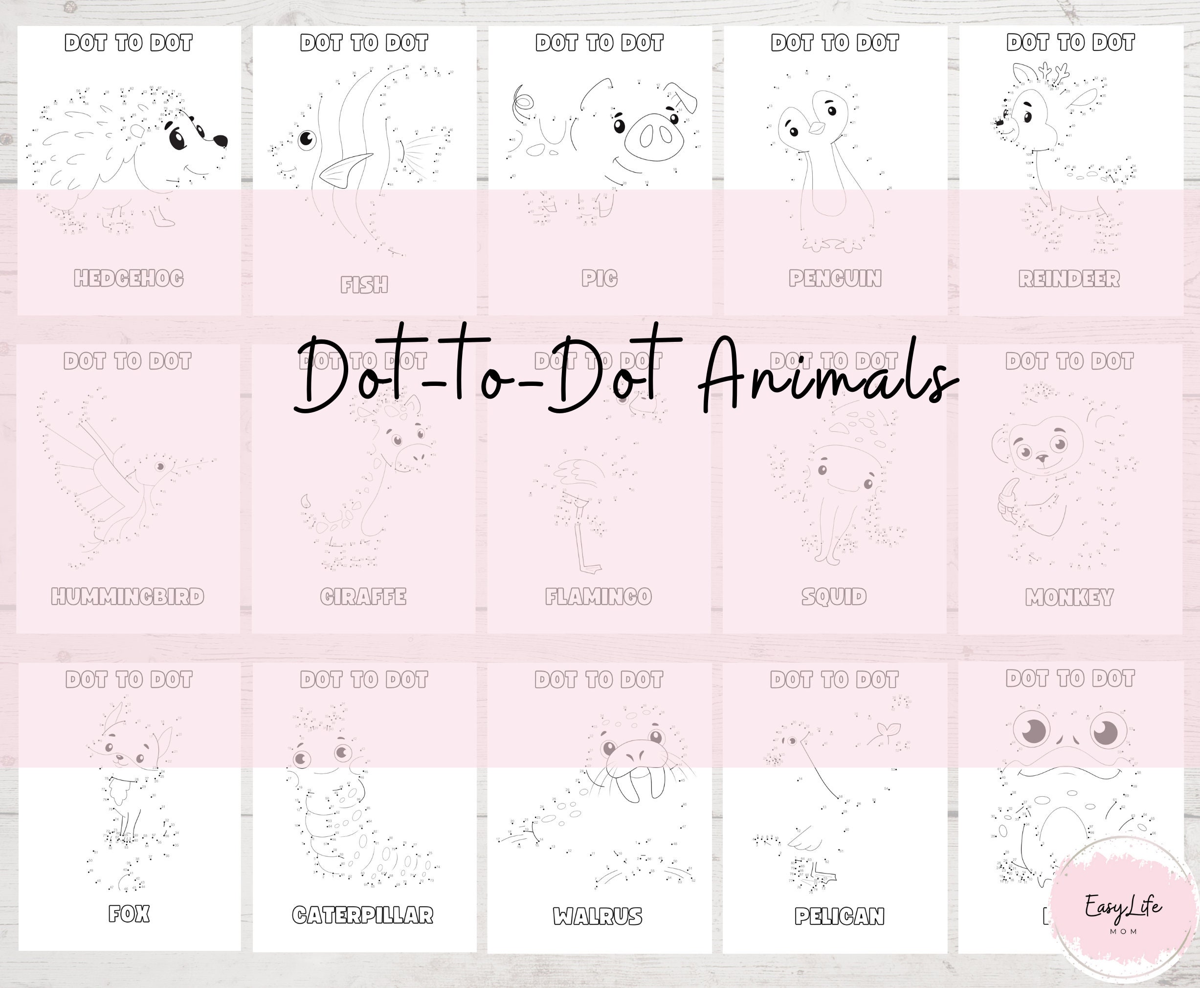 Dot-to-dot Coloring Pages, Preschool, Prek Worksheet, Homeschool ...