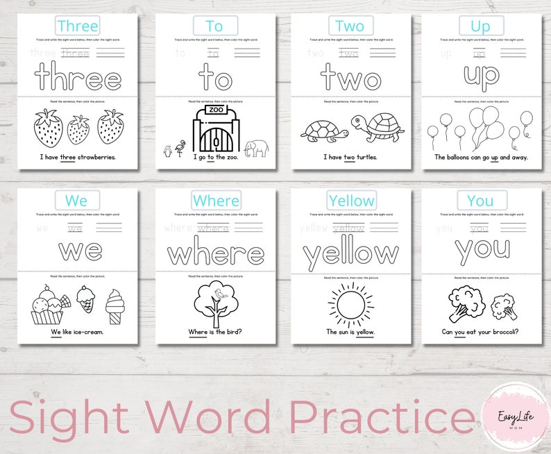 40 Printable Sight Words Dolch Sight Words Preschool Sight | Etsy