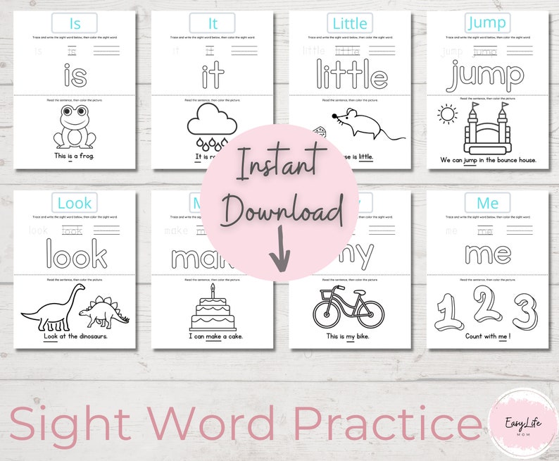 40 Printable Sight Words Dolch Sight Words Preschool Sight | Etsy