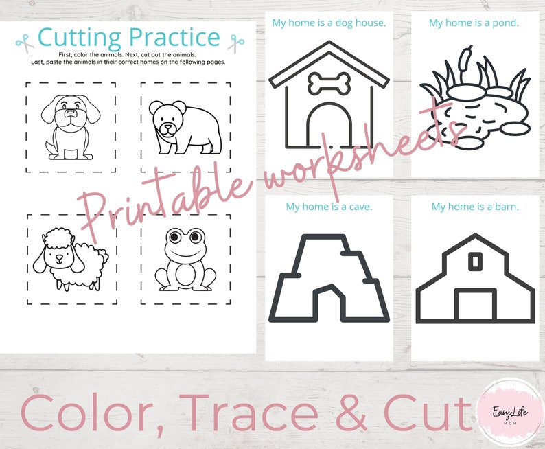 Cutting & Tracing Practice Cutting Skills Practice Cutting - Etsy