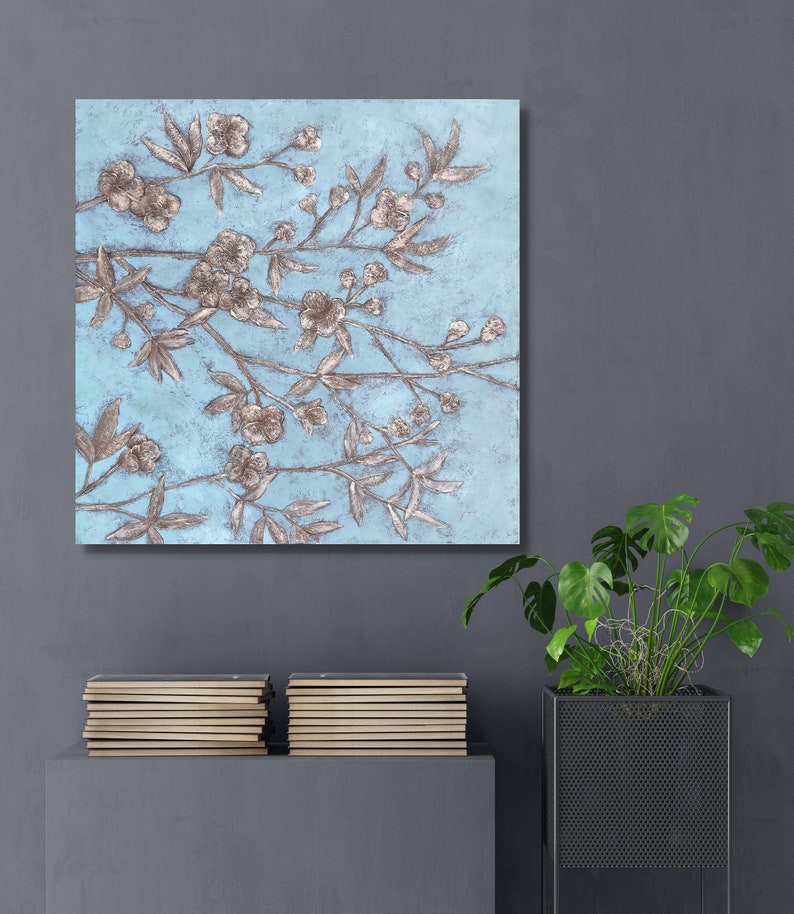 Art & Collectibles Acrylic Abstract texture original with glitter Calm ...