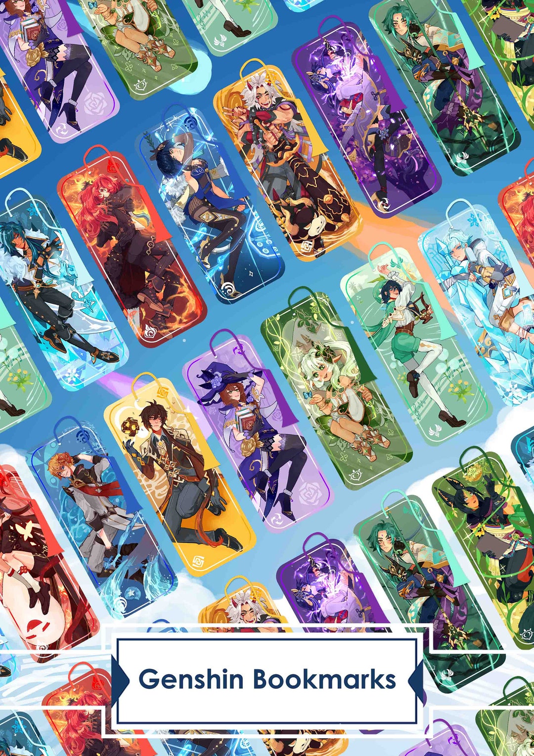 Genshin Impact Bookmarks - Etsy