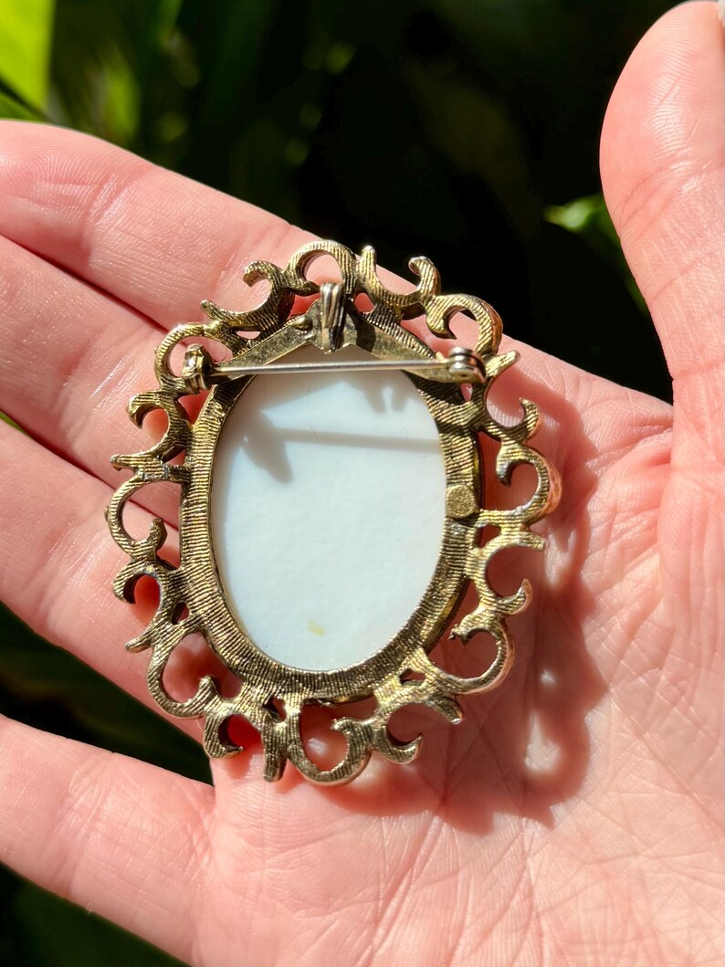 Vintage “blue Boy” Cameo Style Brooch Pendant, Gold Tone Metal Frame - Etsy