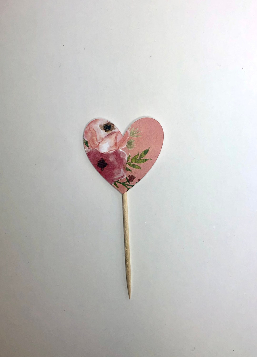 Heart Shaped Cupcake Toppers - Etsy