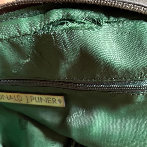 RARE Vintage Donald J Pilner Dark Green Leather Woven… - Gem