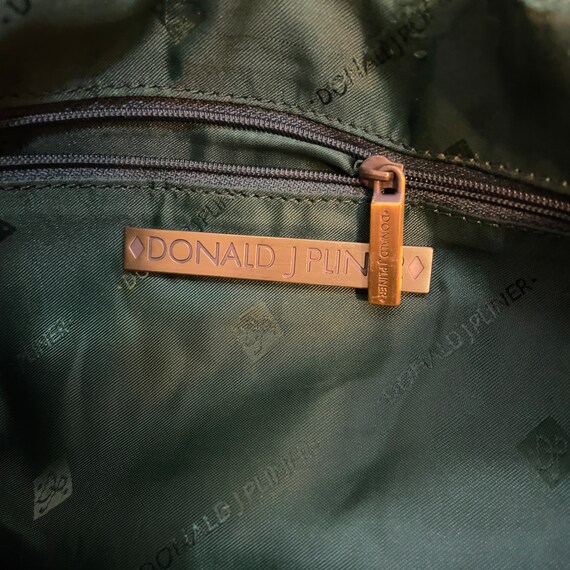 RARE Vintage Donald J Pilner Dark Green Leather Woven… - Gem