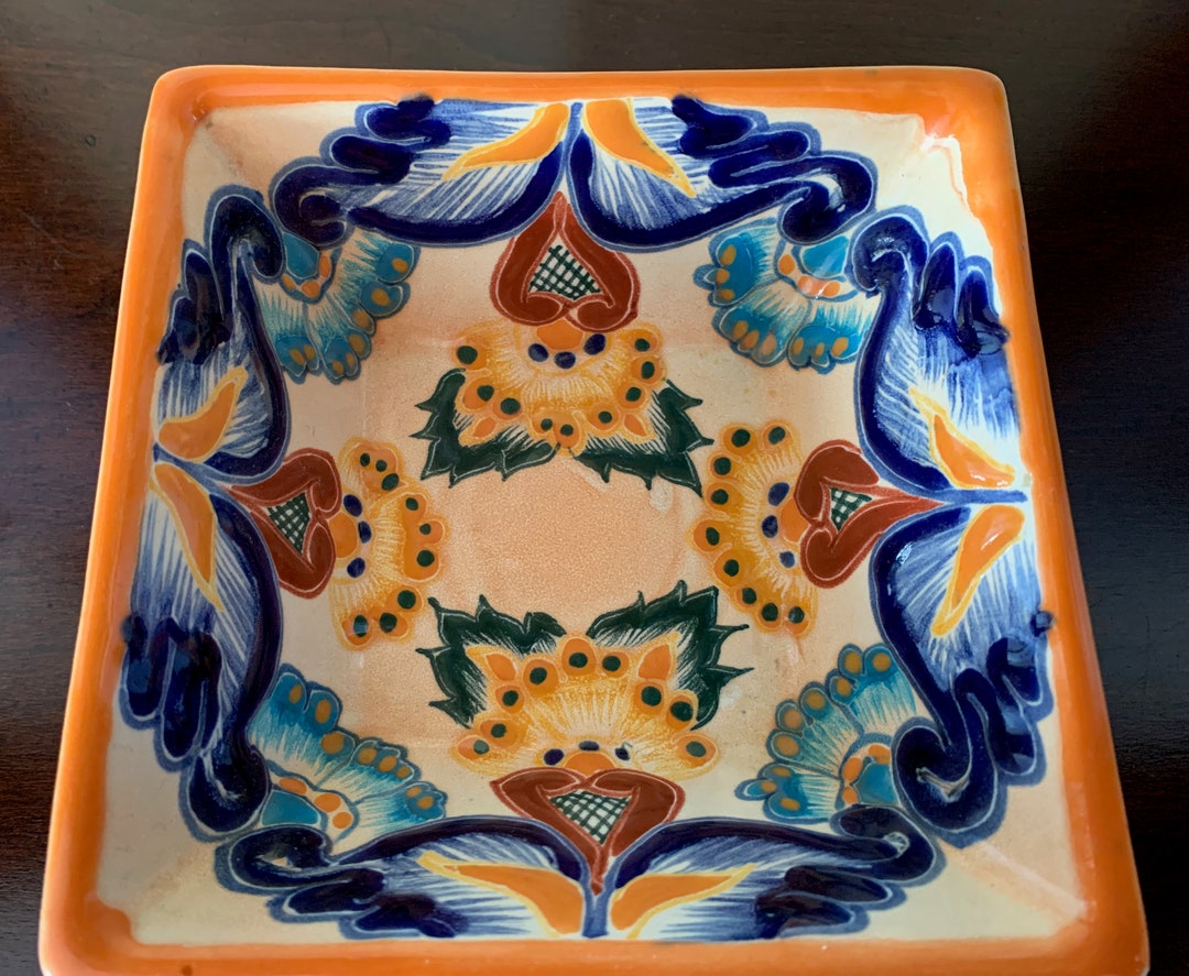 Mexican Talavera Square Bowl - Etsy