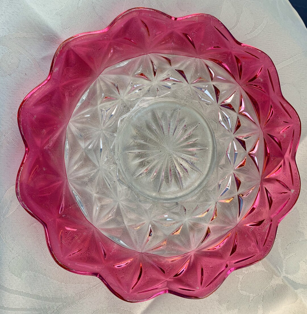 Vintage Tiffin Glass Williamsburg Pattern Dinner Plate / Scalloped Edge ...