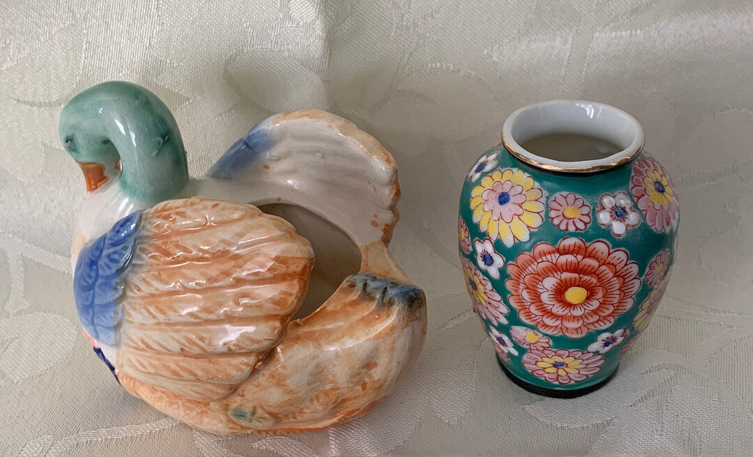 Two Items Made in Occupied Japan / Swan Planter and Tiny Ginger Jar - Etsy