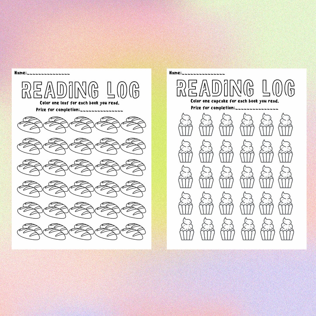 Printable Book Log Reading Tracker 10 Pg Bakery Themed Reading Reward ...