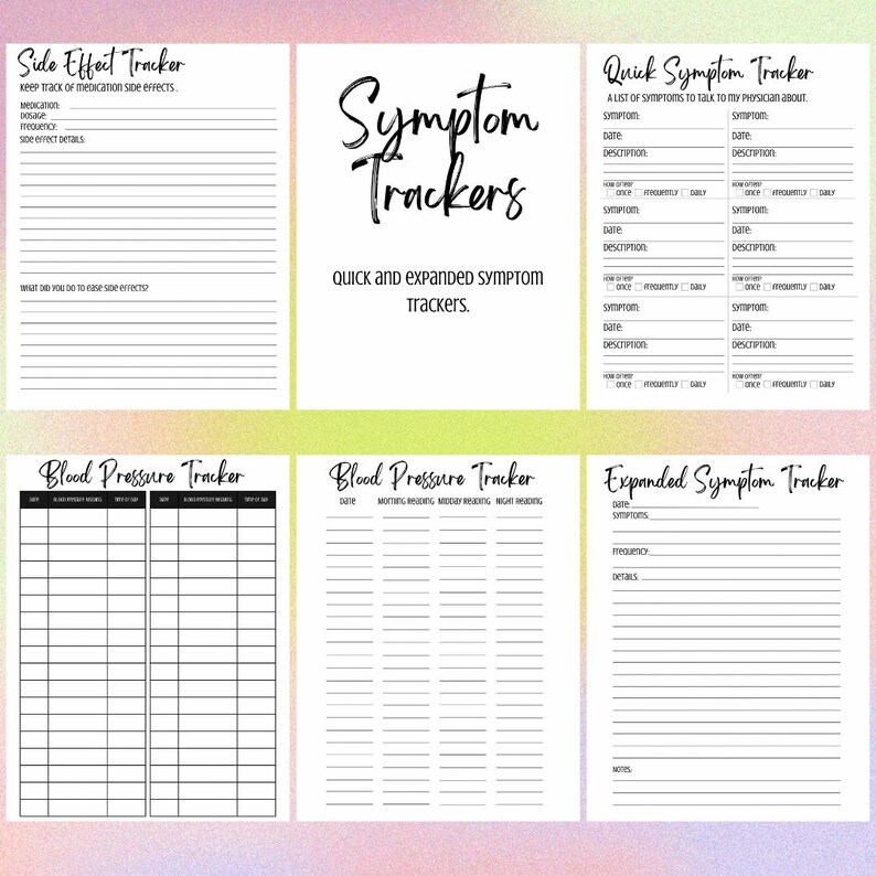 Editable Medical Binder Canva Template | Health Tracking Worksheets ...