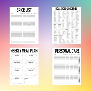 Household Inventory Printable Checklists 10 Pages | Instant Download - Etsy
