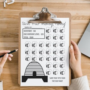 Bee Money Challenge Printable Bundle | Savings Tracker Worksheets ...