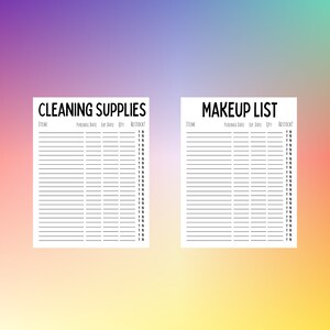 Household Inventory Printable Checklists 10 Pages | Instant Download - Etsy