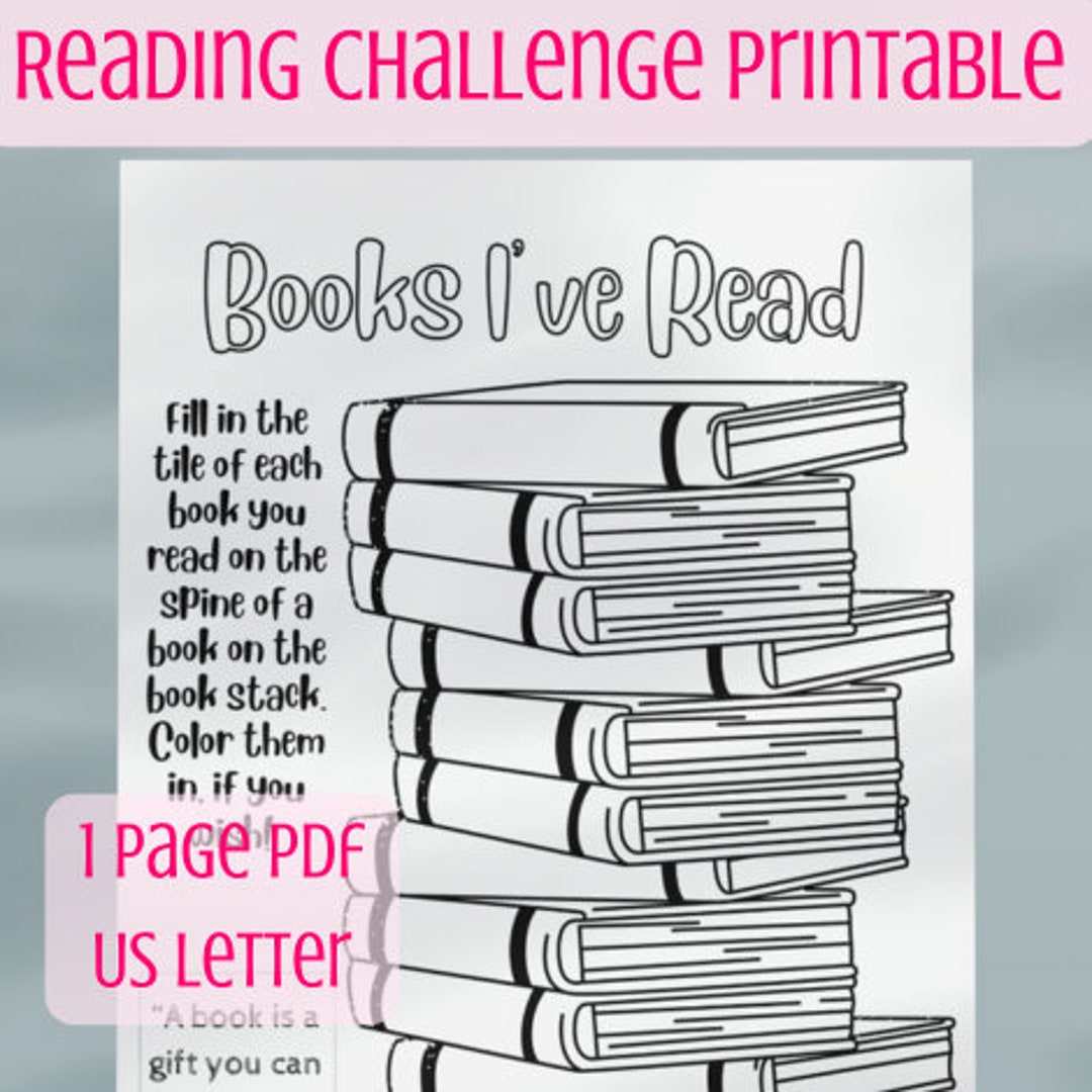 Printable Book Log Reading Tracker | Book Stack Reading Log | Instant ...