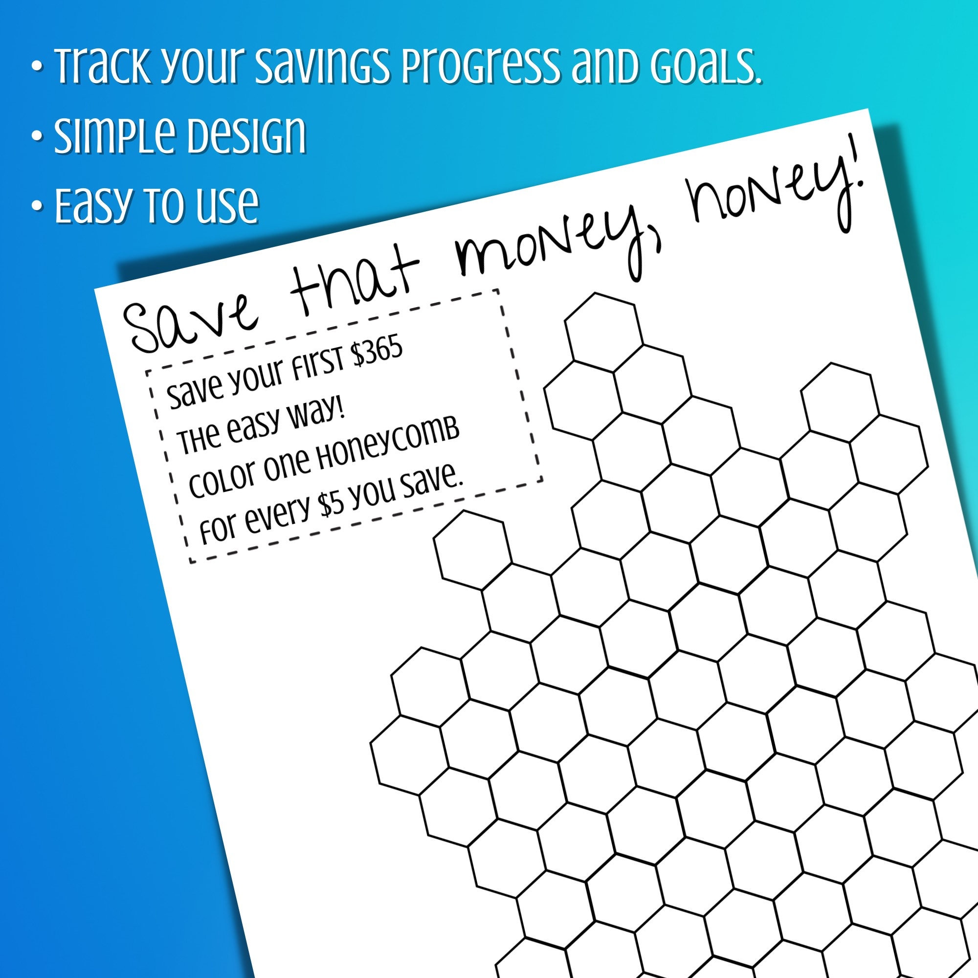 Bee Savings Challenge Money Tracker Printable Save That Money, Honey No ...