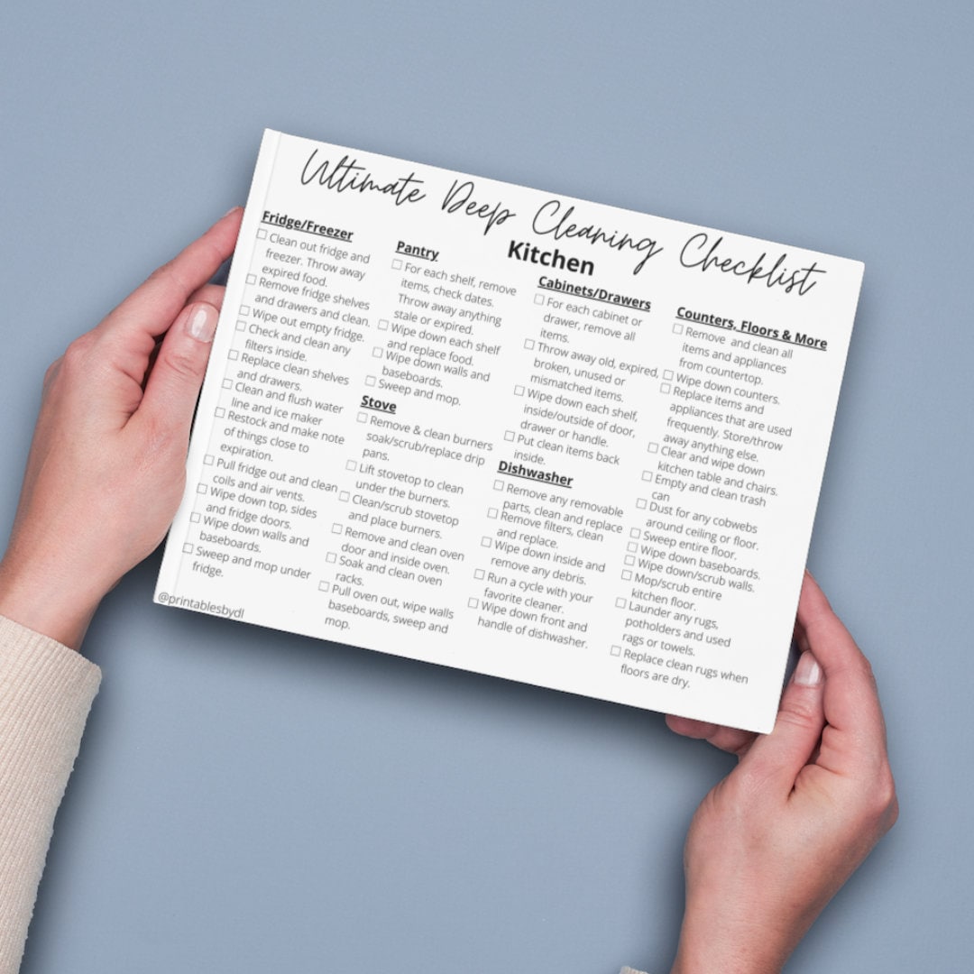 Printable Kitchen Deep Cleaning Checklist Ultimate Spring Cleaning List ...