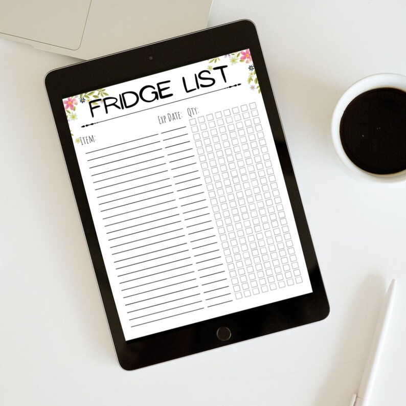 Refrigerator Inventory List With Expiration Dates Printable - Etsy