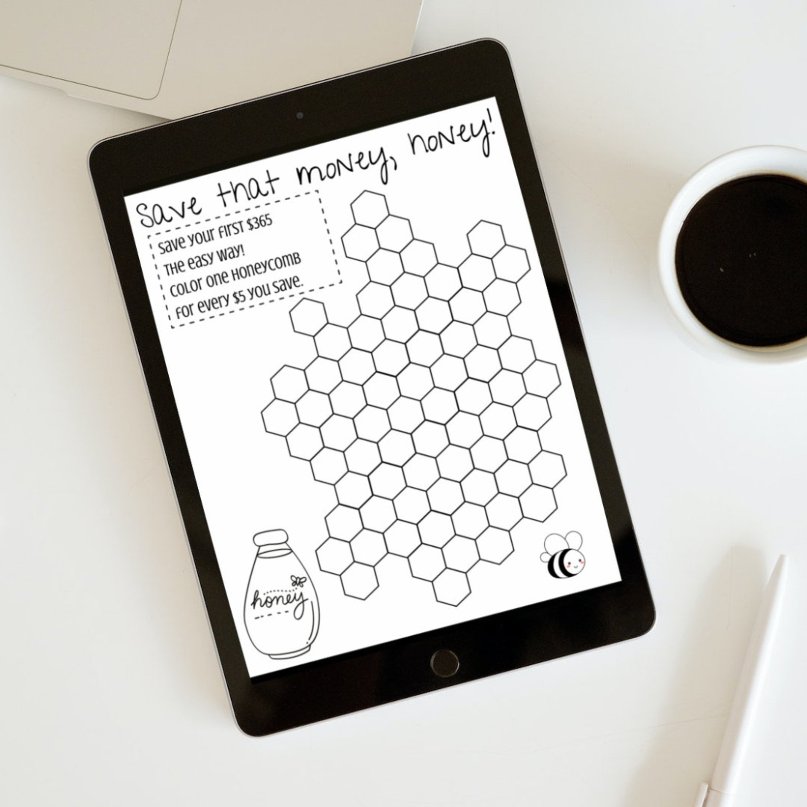 Bee Savings Challenge Money Tracker Printable Save That Money, Honey No ...