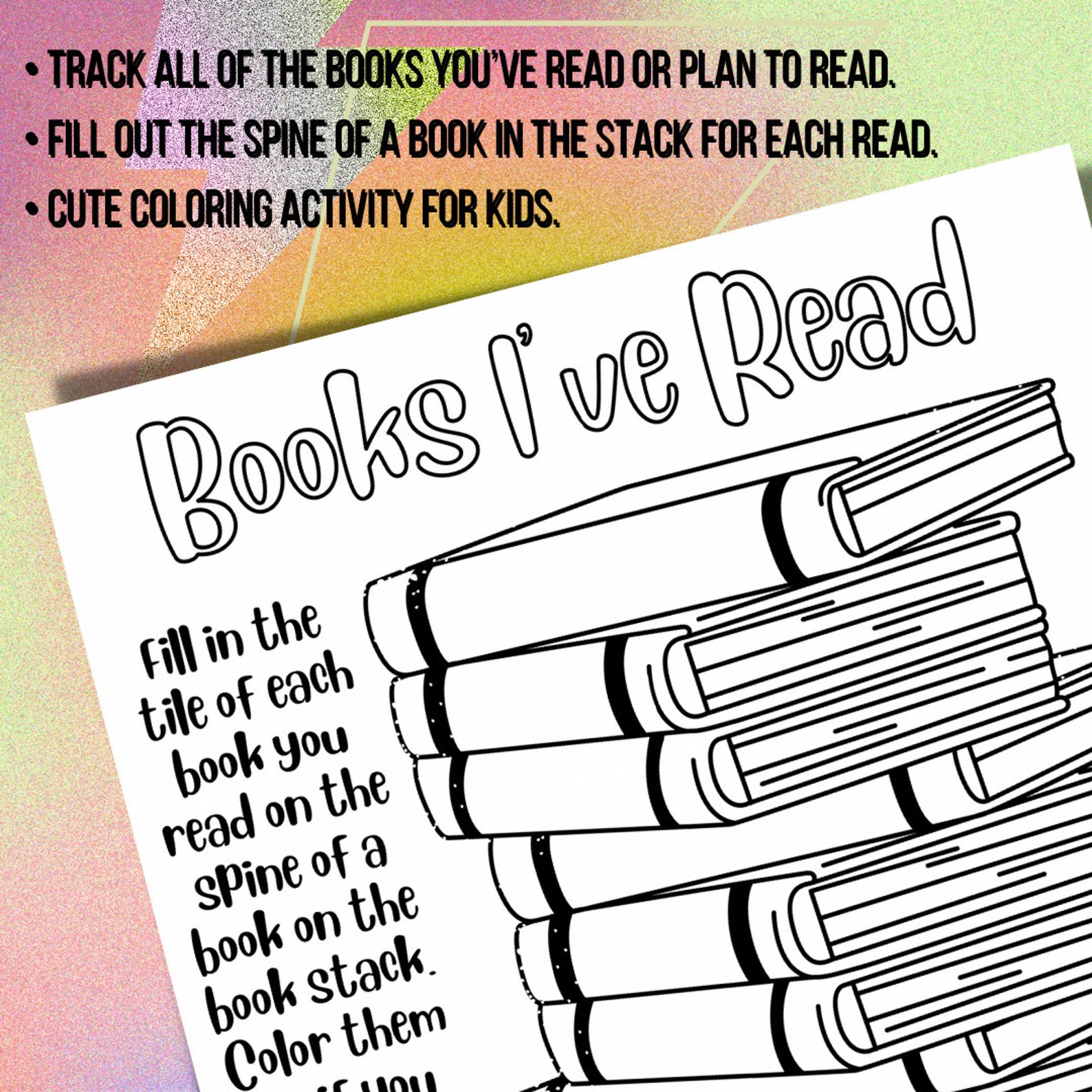 Printable Book Log Reading Tracker Book Stack Reading Log - Etsy