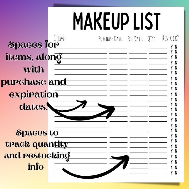 Household Inventory Printable Checklists 10 Pages Instant Download - Etsy