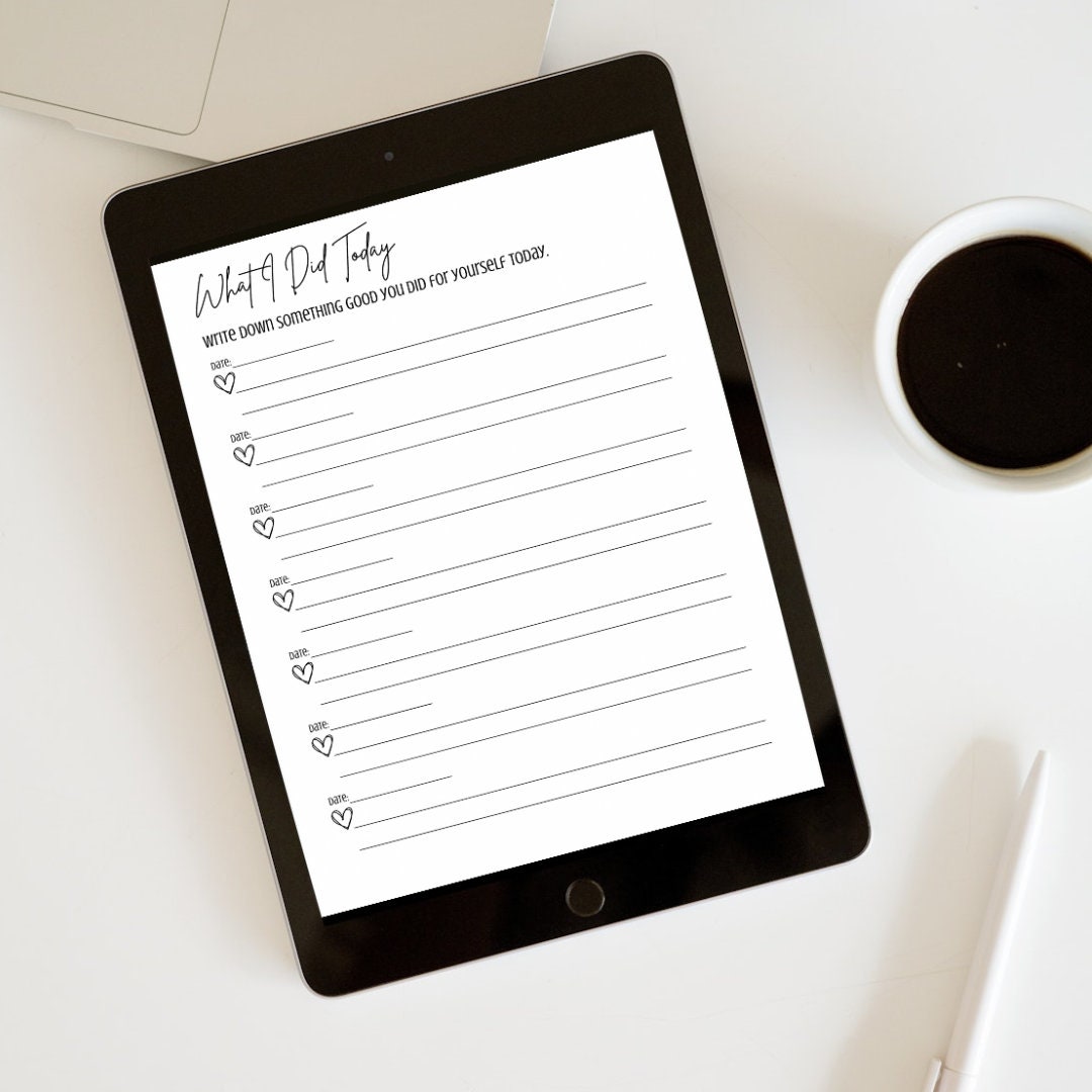 What I Did Today Printable Habit Tracking Journal Worksheet | Instant ...