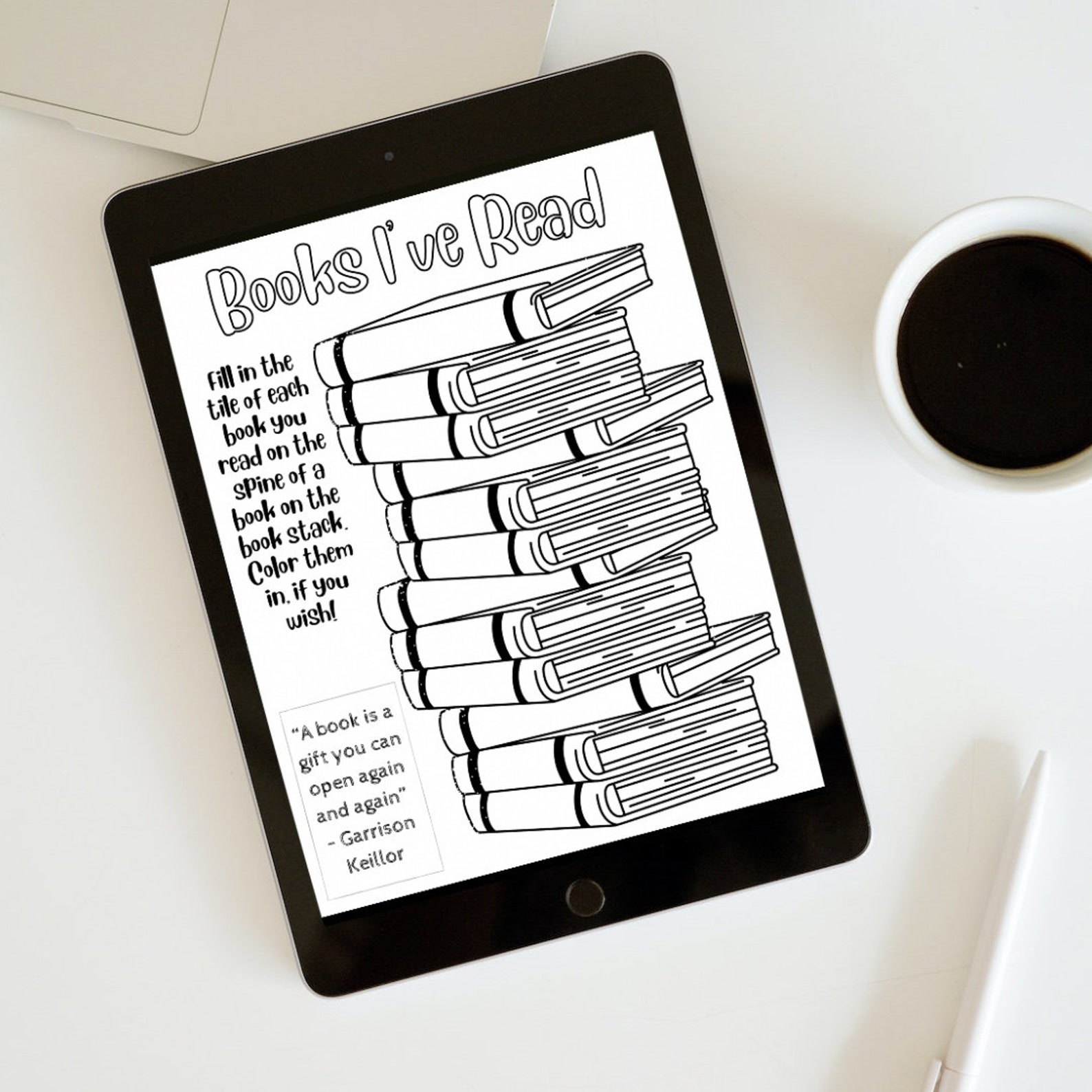 Printable Book Log Reading Tracker Book Stack Reading Log Instant ...