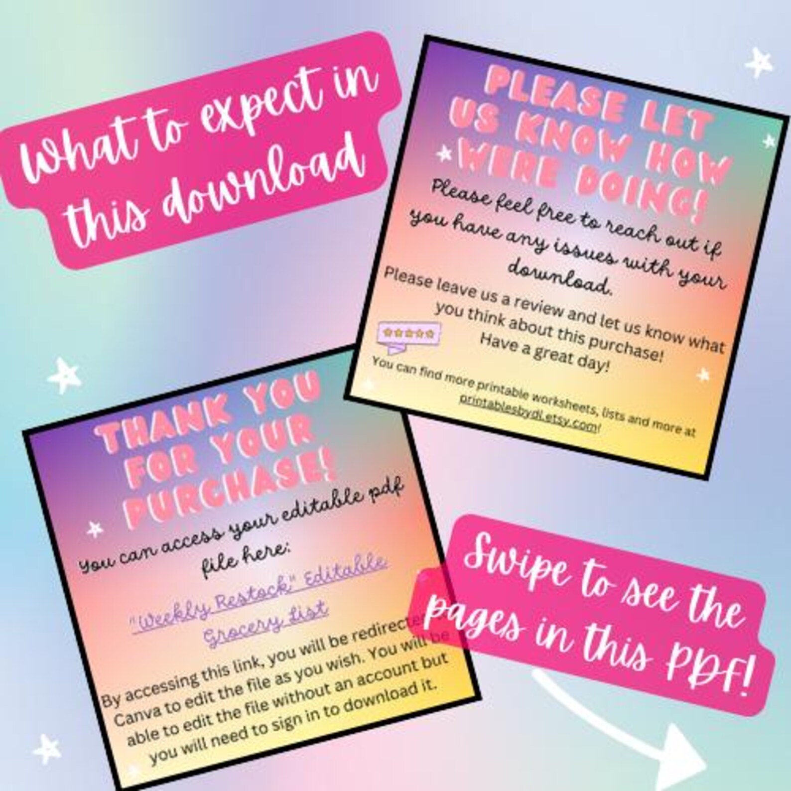 Editable Weekly Restock Master Grocery List Canva Template Instant ...