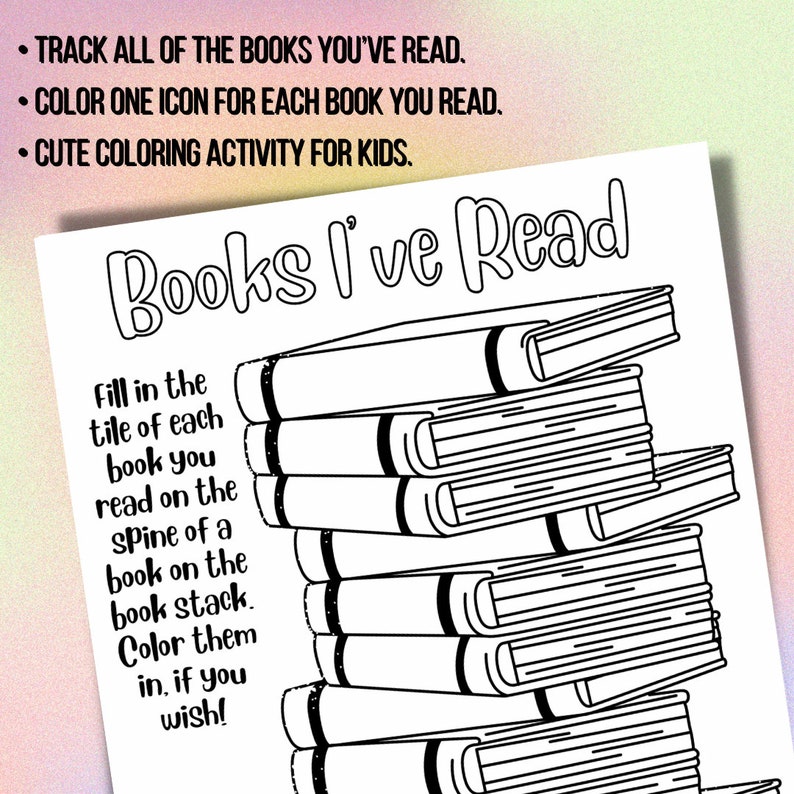 Printable Book Log Reading Tracker | Book Stack Reading Log | Instant ...