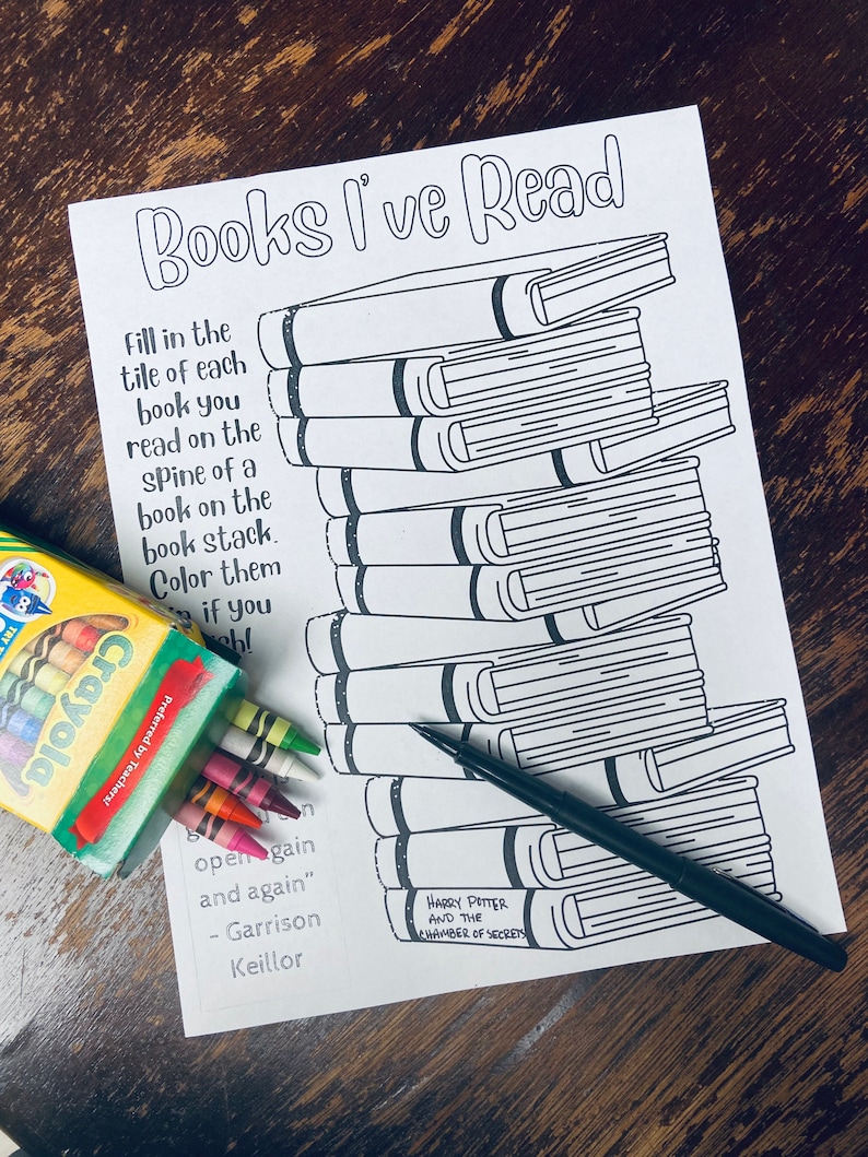 Printable Book Log Reading Tracker | Book Stack Reading Log | Instant ...