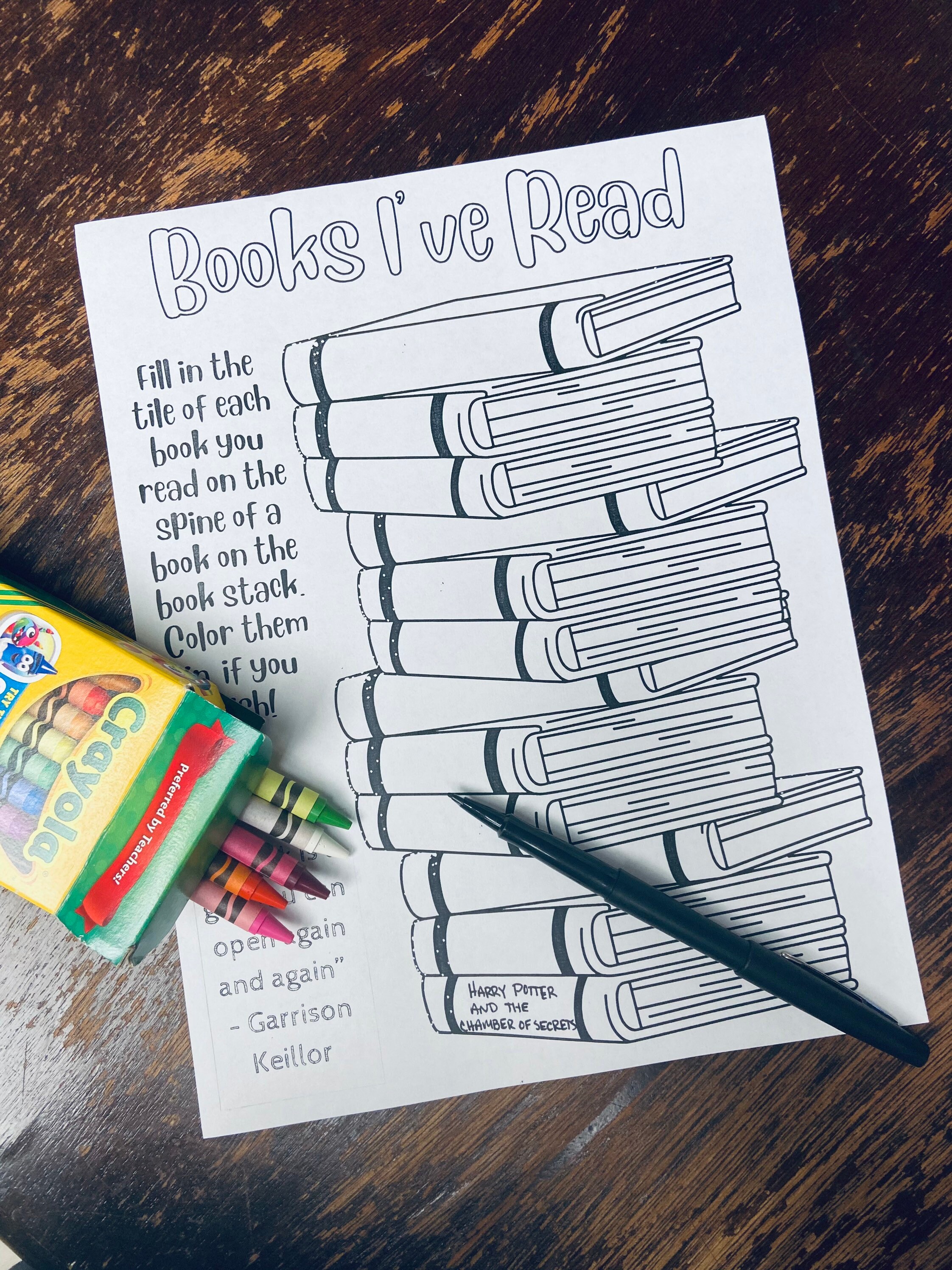 Printable Book Log Reading Tracker | Book Stack Reading Log | Instant ...