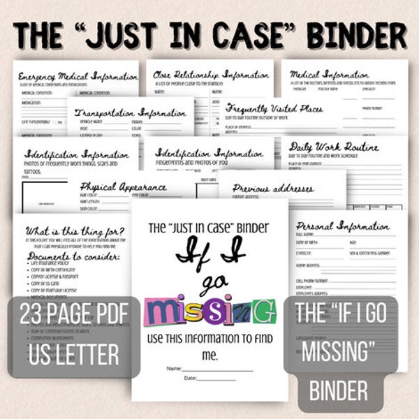 In Case I Go Missing - Etsy
