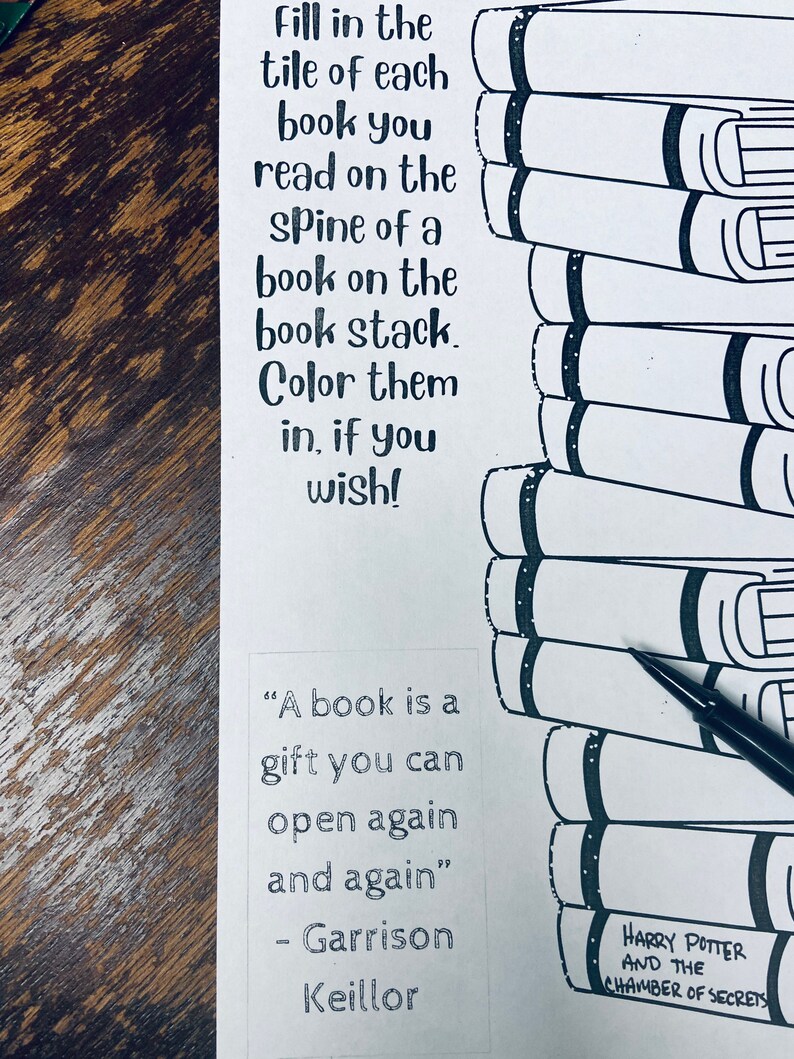 Printable Book Log Reading Tracker Book Stack Reading Log - Etsy