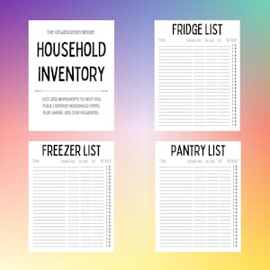Household Inventory Printable Checklists 10 Pages | Instant Download - Etsy