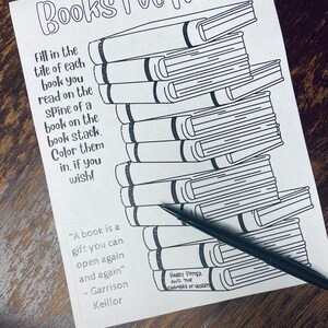 Printable Book Log Reading Tracker | Book Stack Reading Log | Instant ...