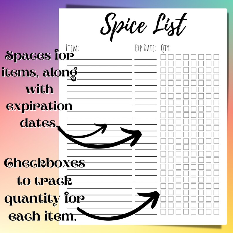 Refrigerator Inventory List With Expiration Dates Printable Worksheet ...
