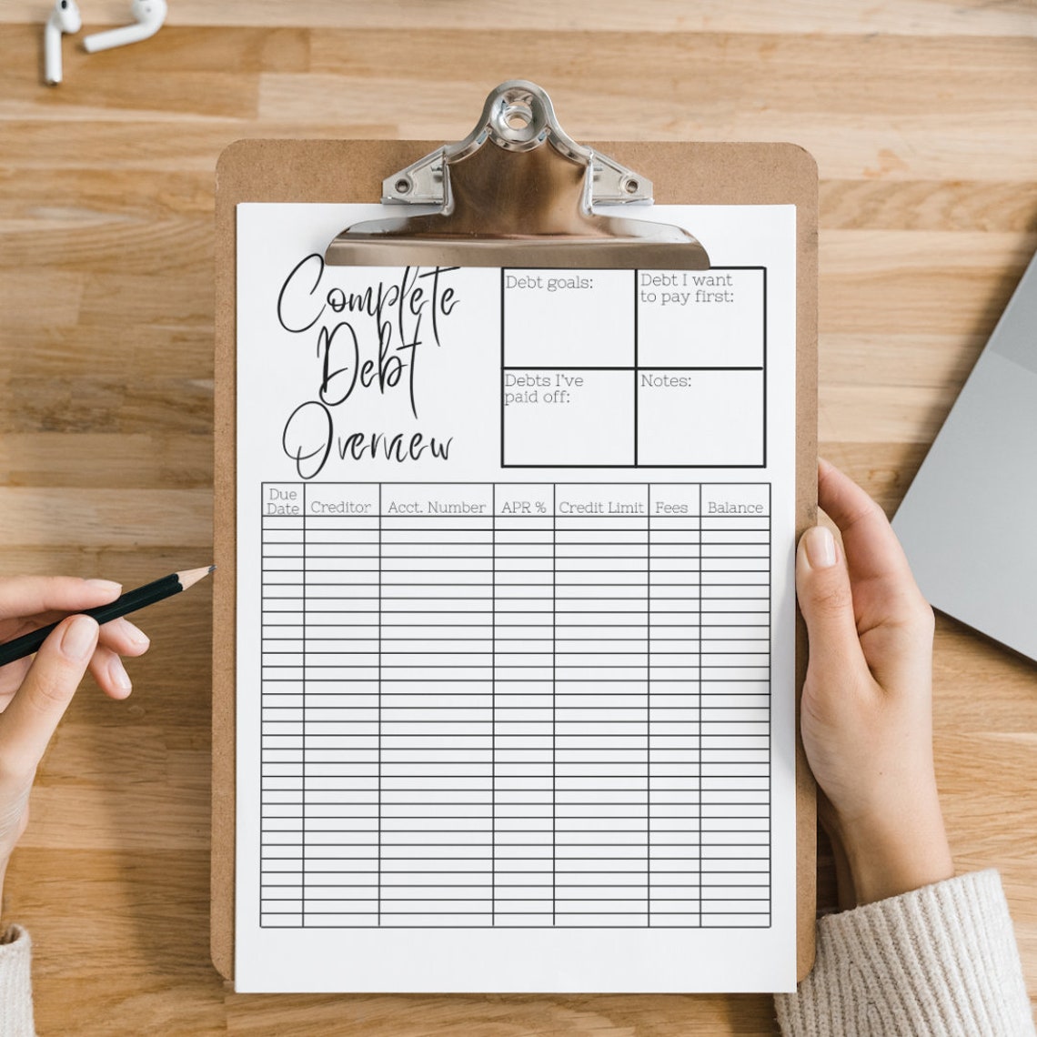 Complete Debt Overview Printable Instant Download - Etsy