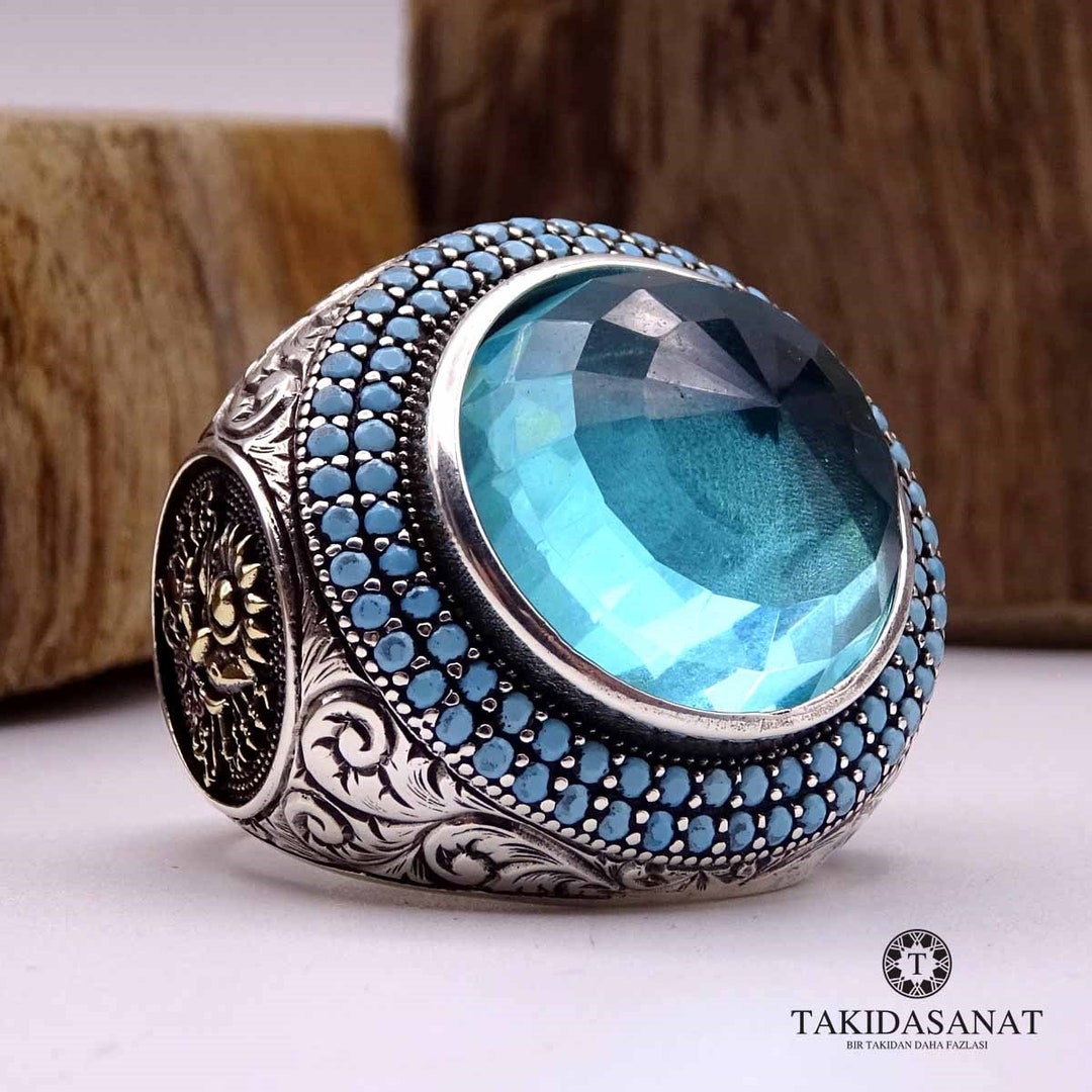 Blue Reign Silver Ring, Dome-shaped Silver Reign Ring, 925k Sterling ...