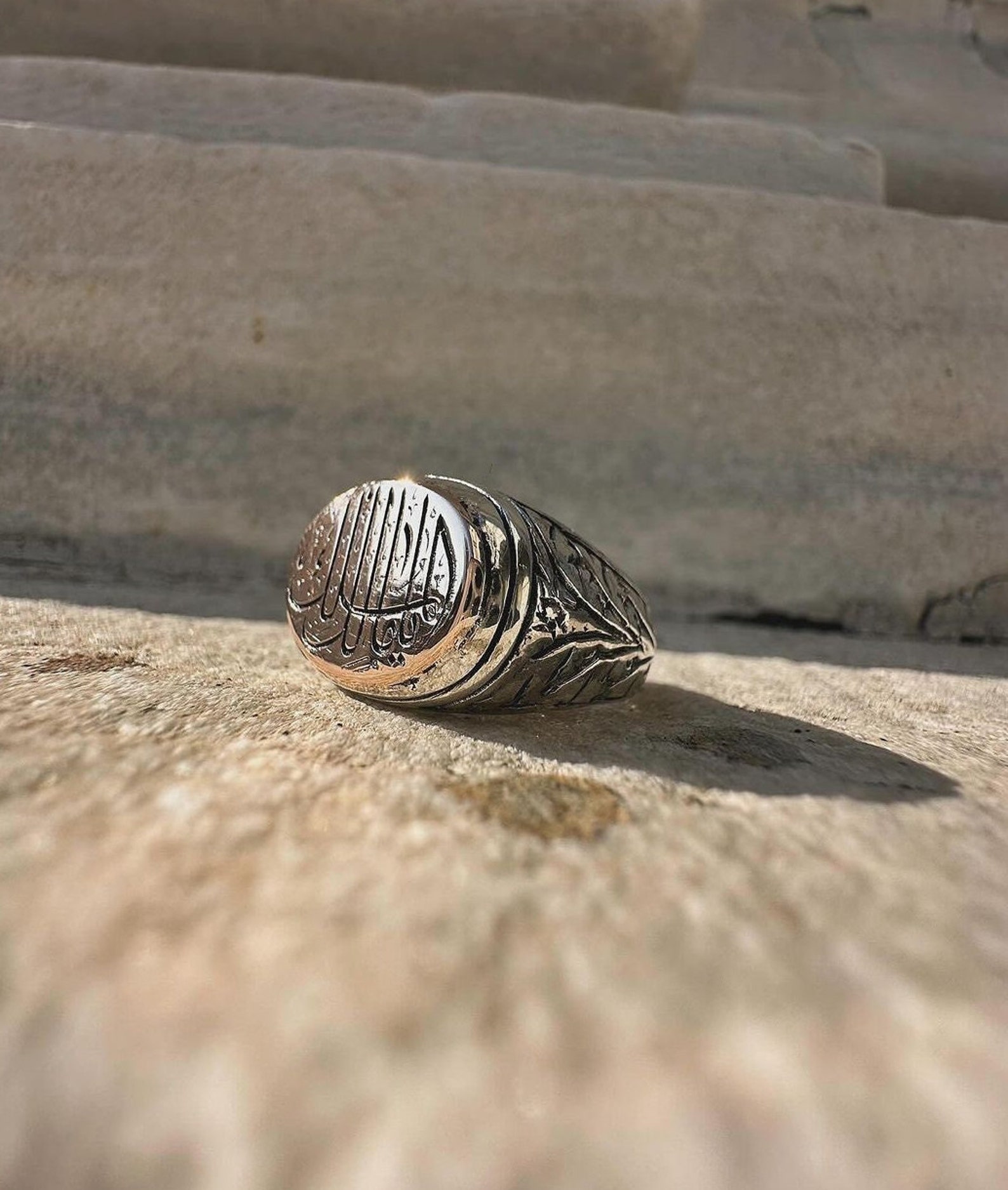 Malikul-mulk Names of ALLAH Ring, Handmade Engraved Silver Ring, 925k ...