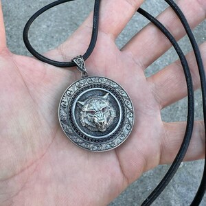 3D Wolf Relief Silver Medallion, 925 Sterling Silver, 4 Cm Double Sided ...