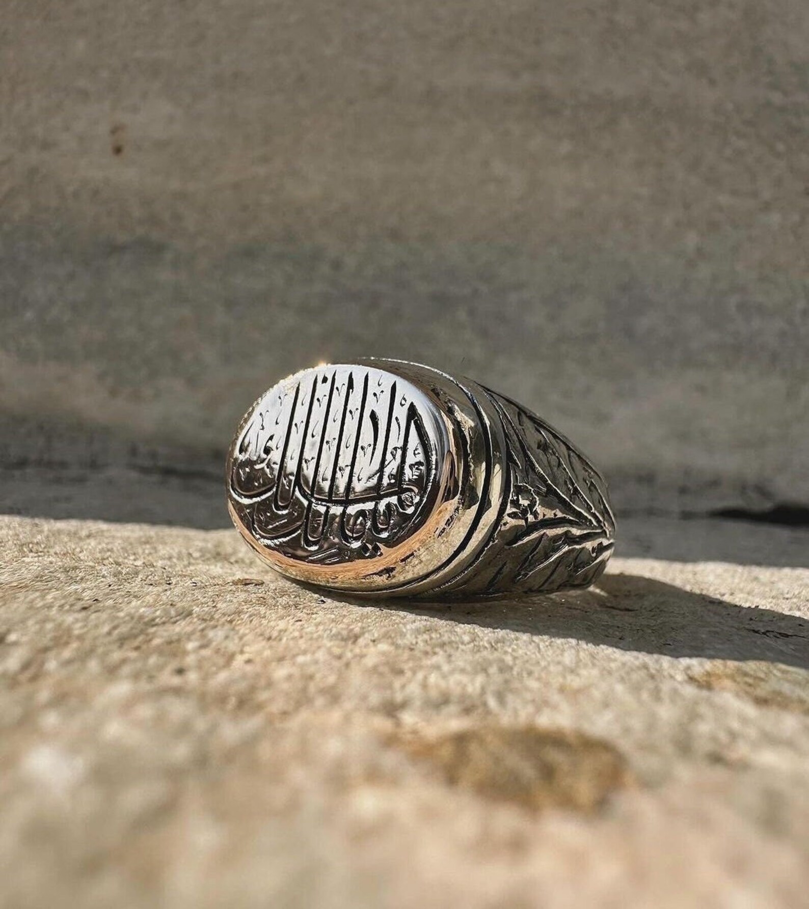 Malikul-mulk Names of ALLAH Ring, Handmade Engraved Silver Ring, 925k ...