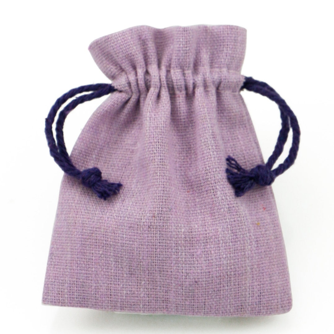 Lavender Cotton Linen Gift Bags Drawstring Jewellery Pouches Eco ...