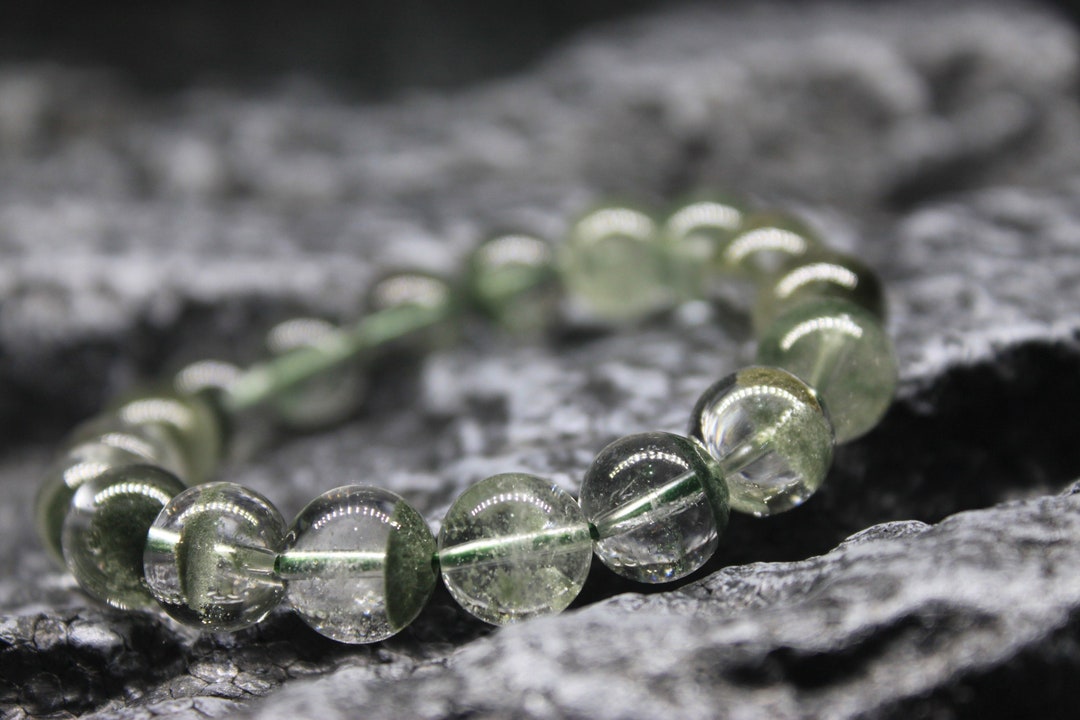 Green Phantom Natural Crystal Bracelet Bead Size 11mm women girls ...