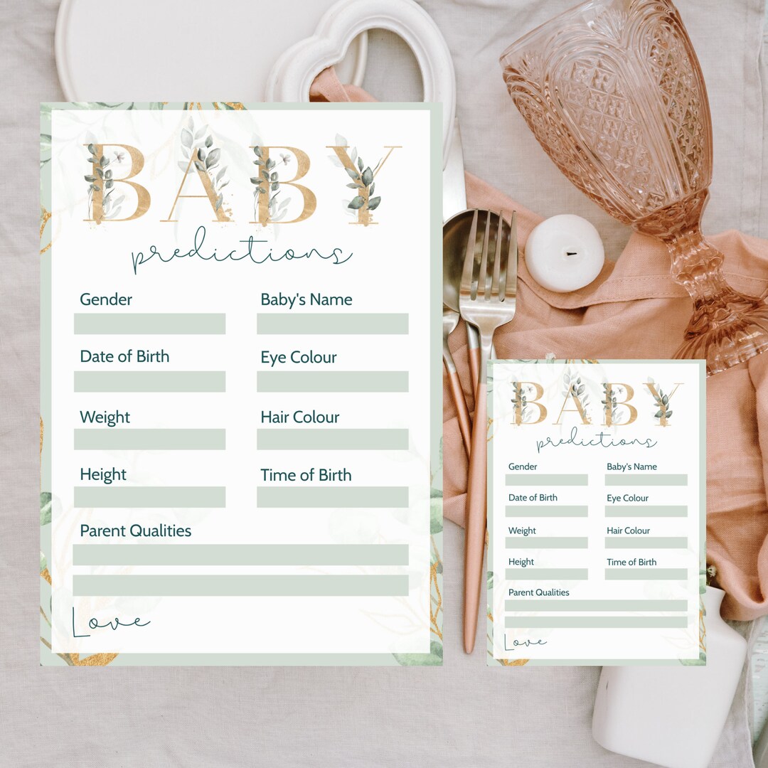 Baby Prediction Game Baby Shower Game Baby Prediction Cards - Etsy