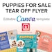 Puppy Breeder Flyer Template: Tear-off Design (digital Download) - Etsy